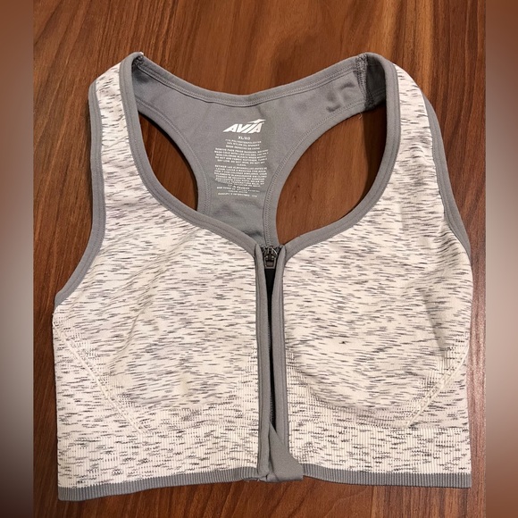 Avia | Tops | Avia Sports Bra Size Xl Gray Lightly Lined Wireless Race ...